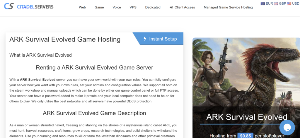 Review: A Reliable Ark Survival Evolved Hosting Experience with Citadel Servers - ServerBrowse